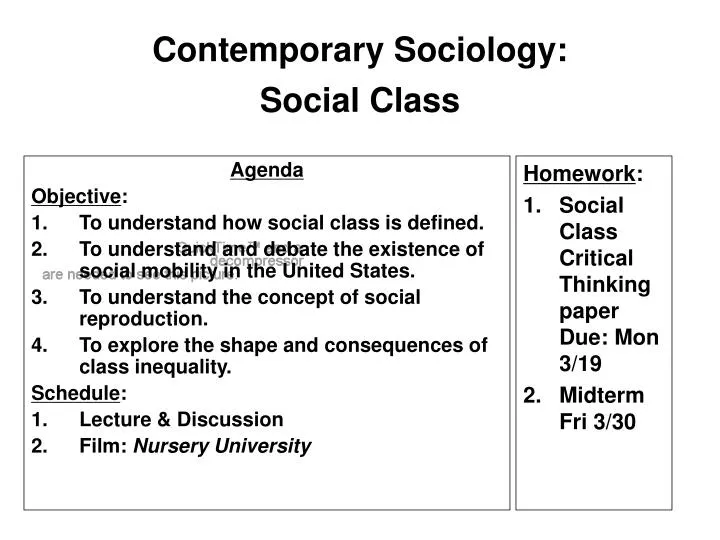 PPT - Contemporary Sociology: Social Class PowerPoint Presentation ...
