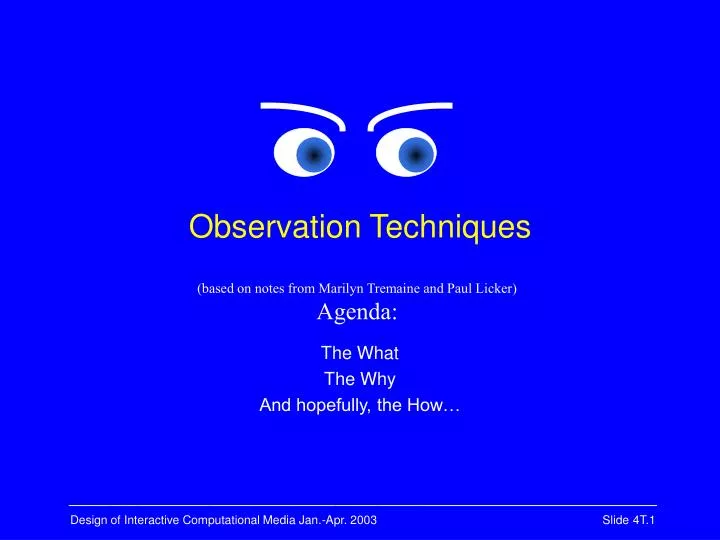PPT - Observation Techniques PowerPoint Presentation, free download ...
