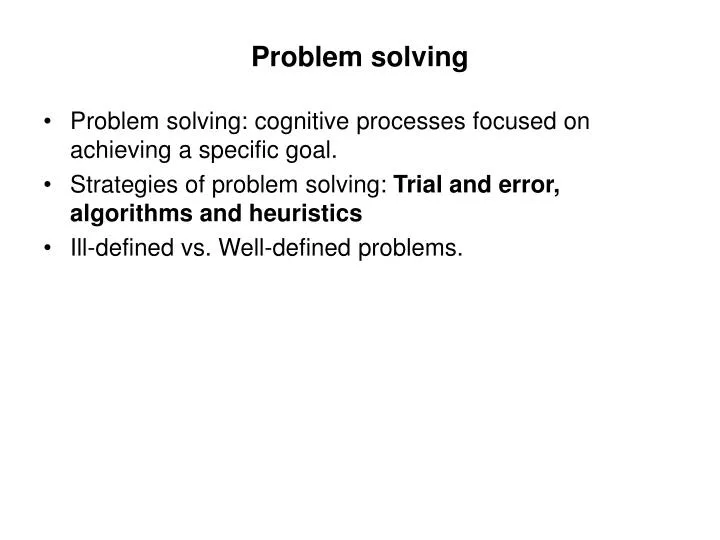PPT - Problem solving PowerPoint Presentation, free download - ID:1066539