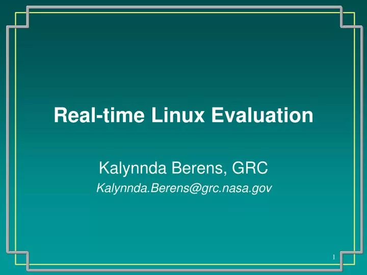 PPT - Real-time Linux Evaluation PowerPoint Presentation, free download ...