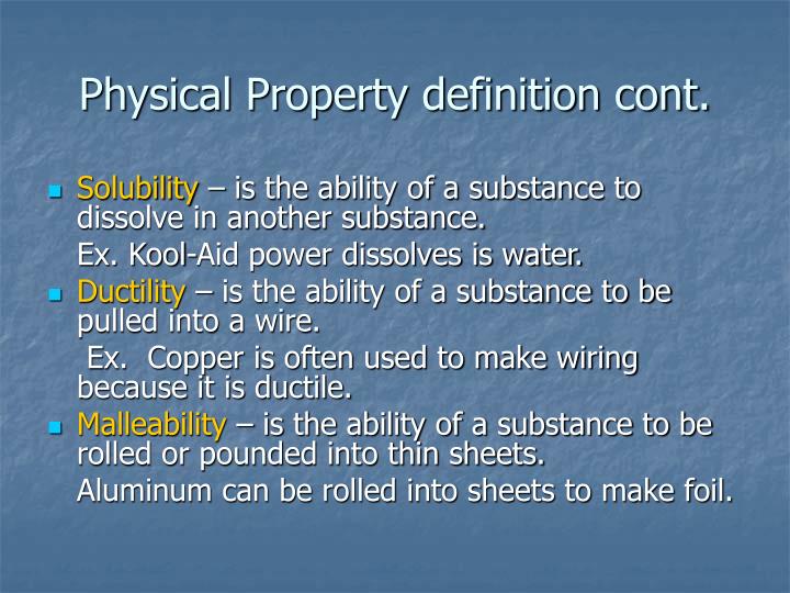 PPT - Chemical and Physical Properties of Matter PowerPoint ...