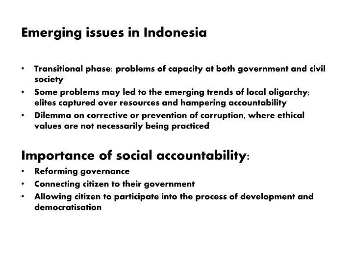 PPT - Emerging issues in Indonesia PowerPoint Presentation, free ...