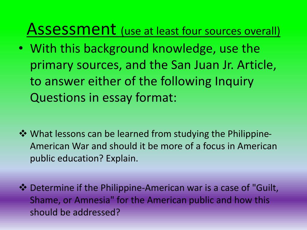 PPT - A Case of Guilt, Shame, or Amnesia? The Philippine-American War ...