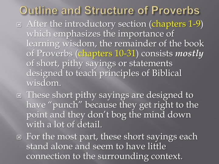 PPT - The Book of Proverbs PowerPoint Presentation - ID:1068679