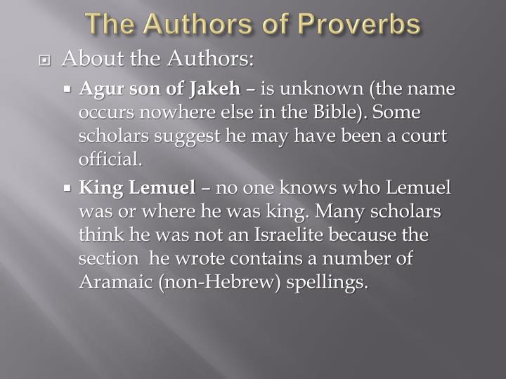 PPT - The Book of Proverbs PowerPoint Presentation - ID:1068679