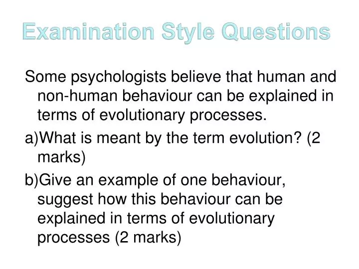 PPT - Examination Style Questions PowerPoint Presentation, free ...