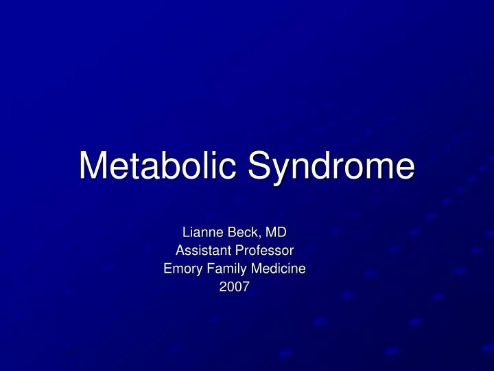 PPT - Metabolic Syndrome PowerPoint Presentation, free download - ID:1069621