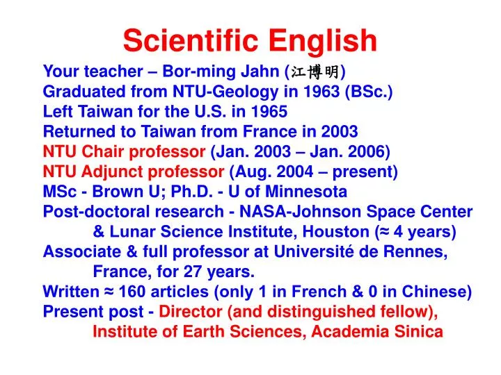 PPT - Scientific English PowerPoint Presentation, free download - ID ...