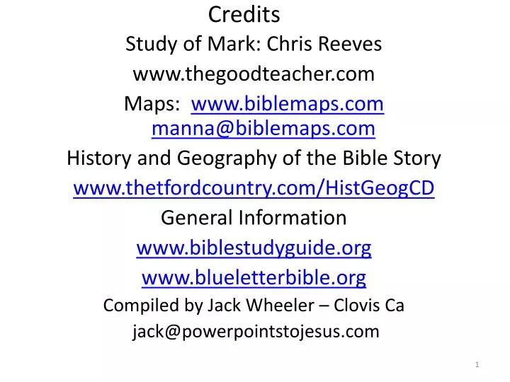 PPT - Credits PowerPoint Presentation, free download - ID:1070408