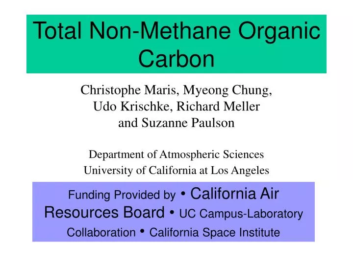 PPT - Total Non-Methane Organic Carbon PowerPoint Presentation, free ...
