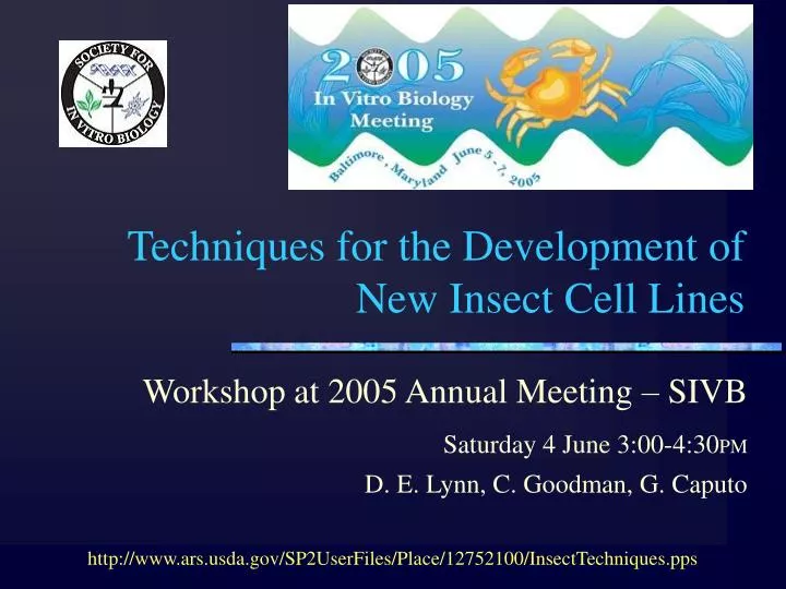 PPT - Techniques for the Development of New Insect Cell Lines ...