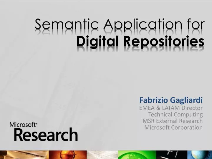 PPT - Semantic Application for Digital Repositories PowerPoint ...