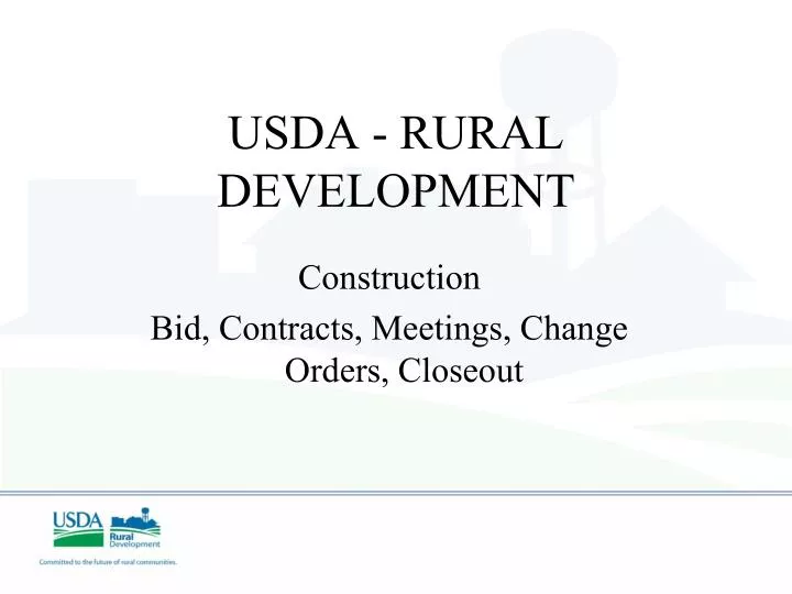 PPT - USDA - RURAL DEVELOPMENT PowerPoint Presentation, free download ...
