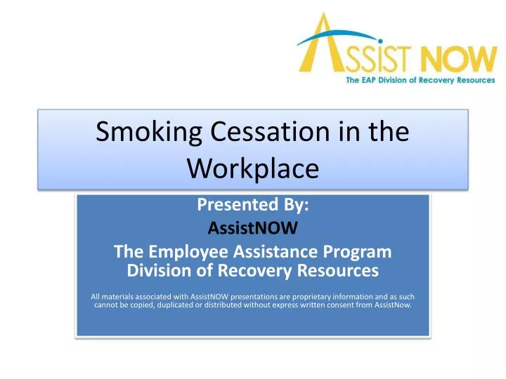 PPT - Smoking Cessation in the Workplace PowerPoint Presentation, free ...