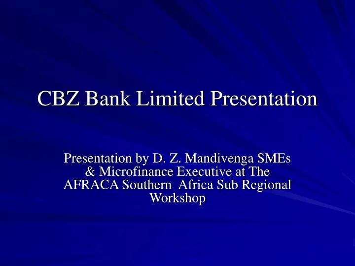 PPT - CBZ Bank Limited Presentation PowerPoint Presentation, free ...