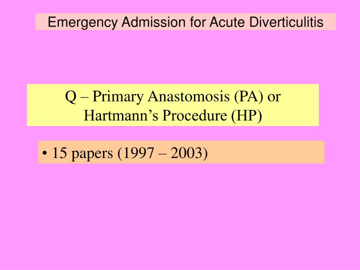 PPT - Acute Diverticulitis & Hartmann’s Procedure PowerPoint ...