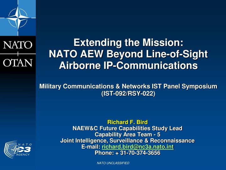PPT - Extending the Mission: NATO AEW Beyond Line-of-Sight Airborne IP ...