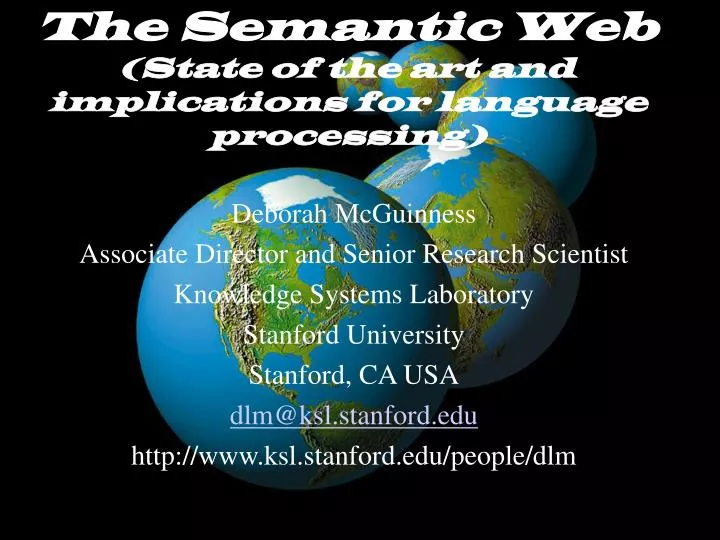 PPT - The Semantic Web (State of the art and implications for language ...