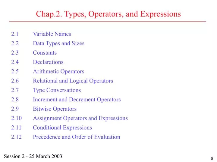 PPT - Chap.2. Types, Operators, and Expressions PowerPoint Presentation ... PPT - Chap.2. Types, Operators, and Expressions PowerPoint Presentation ...