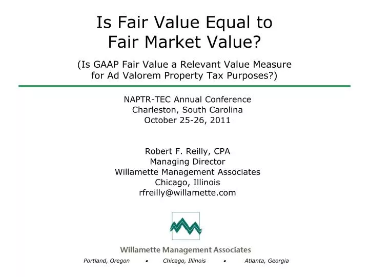 PPT - Is Fair Value Equal to Fair Market Value? (Is GAAP Fair Value a ...