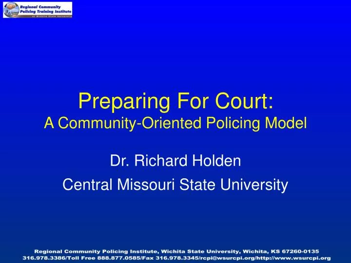 PPT - Preparing For Court: A Community-Oriented Policing Model ...