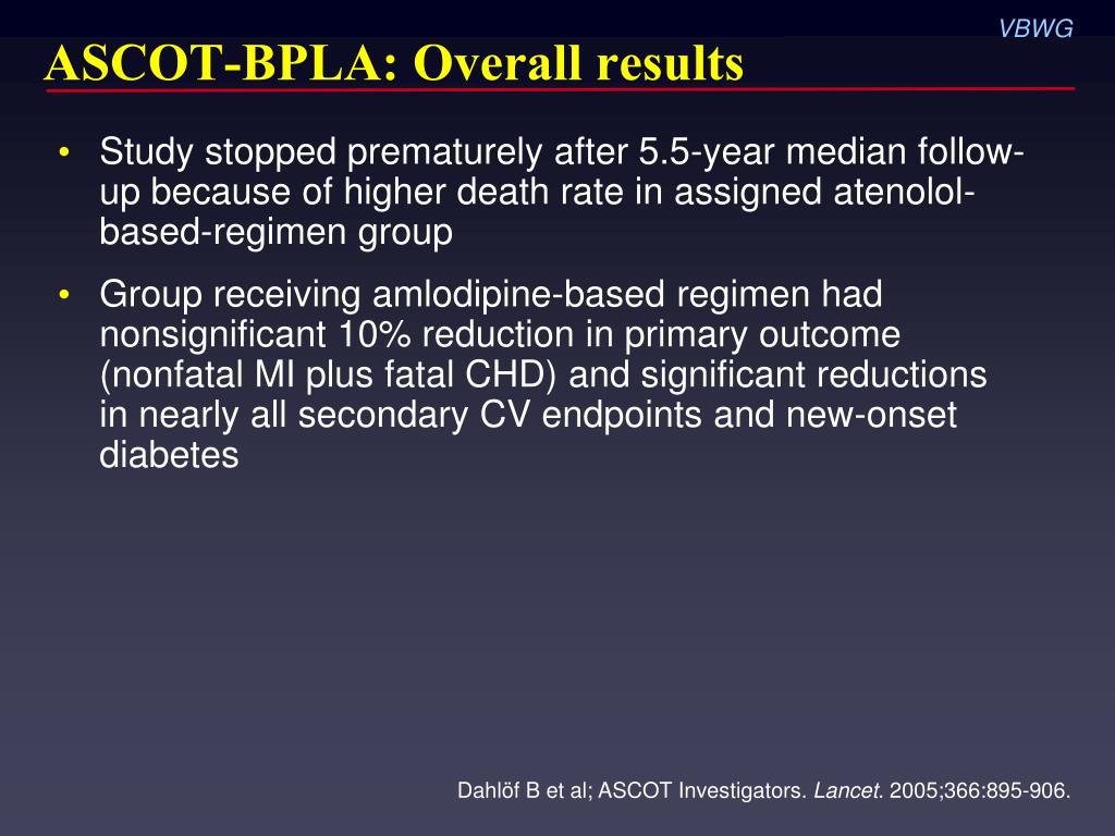 PPT - Results from ASCOT-BPLA: A nglo- S candinavian C ardiac O utcomes ...