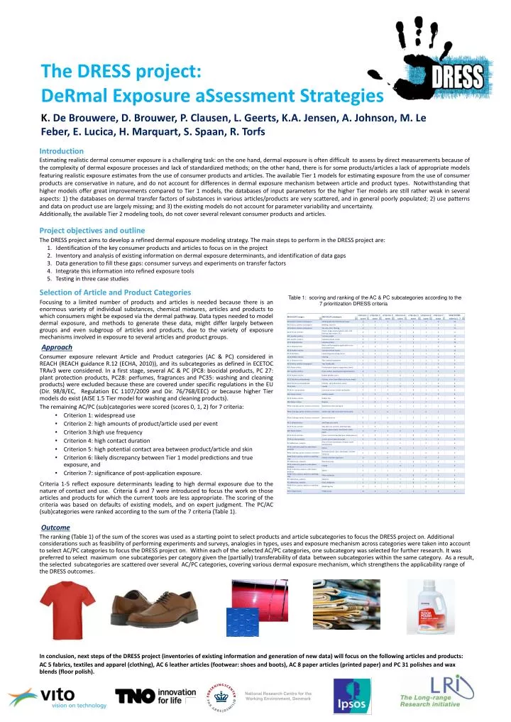 PPT - The DRESS project: DeRmal Exposure aSsessment Strategies ...
