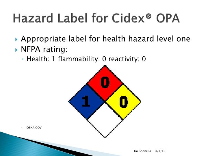 PPT - 2012 Cidex ® OPA GUIDELINES PowerPoint Presentation - ID:1078634