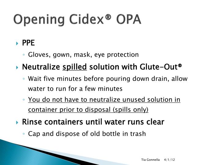 PPT - 2012 Cidex ® OPA GUIDELINES PowerPoint Presentation - ID:1078634