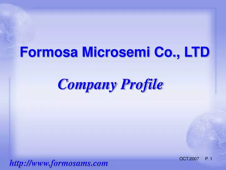 PPT - Formosa Microsemi Co., LTD PowerPoint Presentation, free download ...