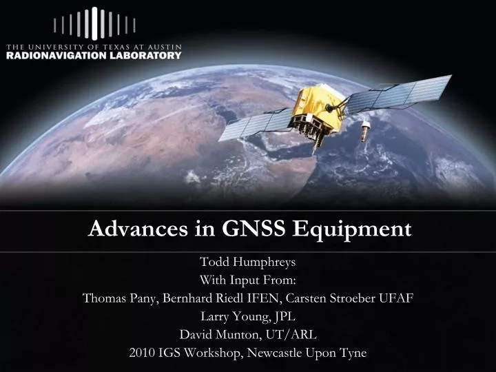 PPT - Advances in GNSS Equipment PowerPoint Presentation, free download ...