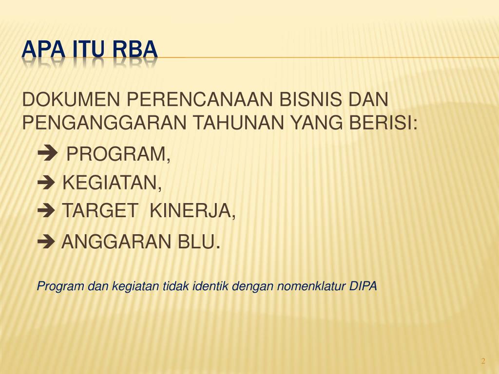 PPT - RENCANA BISNIS DAN ANGGARAN ( rba ) PowerPoint Presentation, free ...