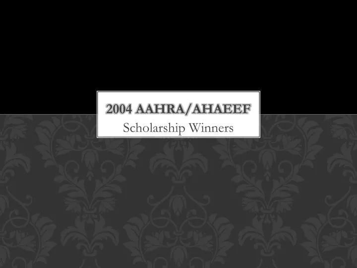 PPT - 2004 AAHRA/AHAEEF PowerPoint Presentation, free download - ID:1081974