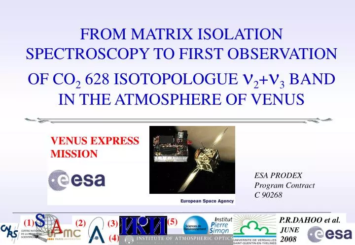 PPT - FROM MATRIX ISOLATION SPECTROSCOPY TO FIRST OBSERVATION OF CO 2 ...