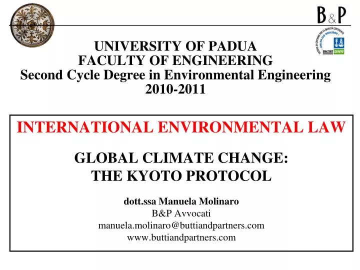 PPT - UNIVERSITY OF PADUA FACULTY OF ENGINEERING Second Cycle Degree in ...