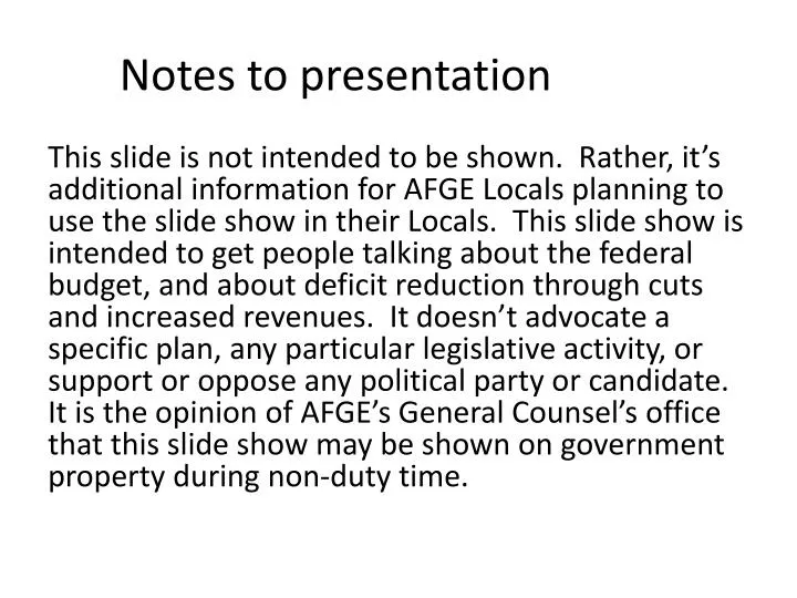 PPT - Notes to presentation PowerPoint Presentation, free download - ID ...