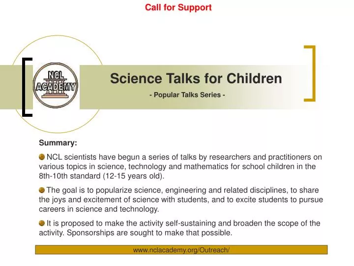 PPT - Science Talks for Children PowerPoint Presentation, free download ...