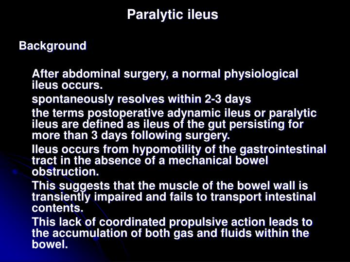 PPT - Small bowel obstruction &post operative ileus PowerPoint ...