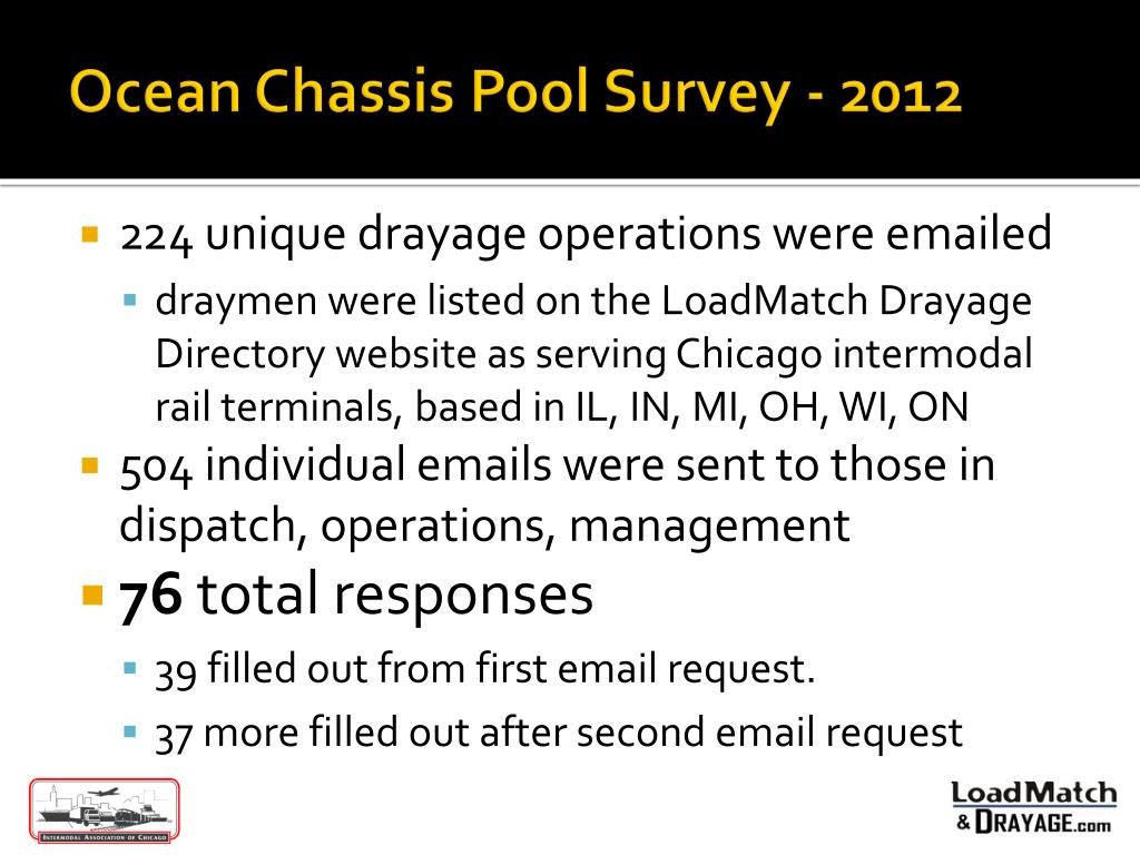 PPT - Ocean Chassis Pool Survey - 2012 Intermodal Association of ...