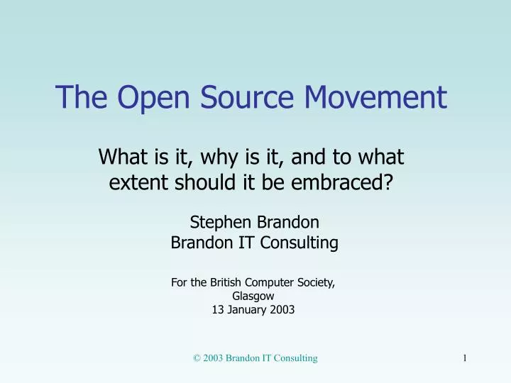 PPT - The Open Source Movement PowerPoint Presentation, free download ...