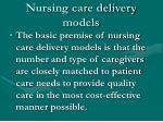 PPT - STAFFING AND NURSING CARE DELIVERY MODELS PowerPoint Presentation ...