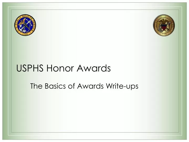 PPT - USPHS Honor Awards PowerPoint Presentation, free download - ID ...