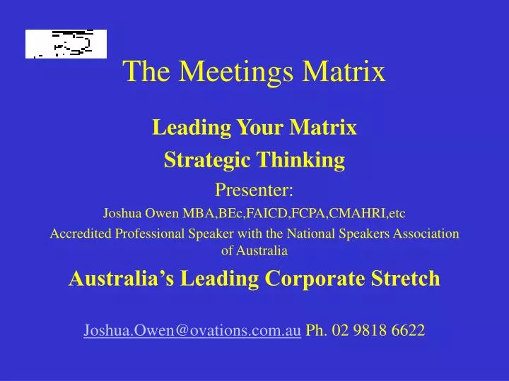 PPT - The Meetings Matrix PowerPoint Presentation, free download - ID ...