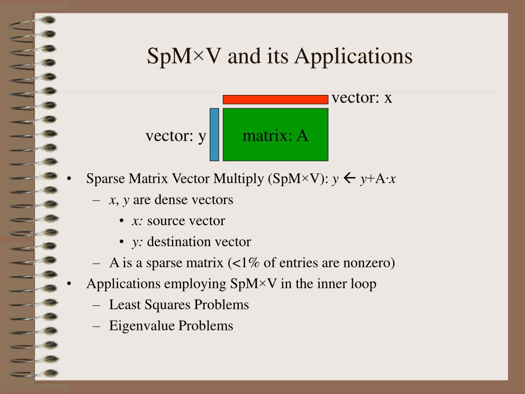 Ppt Sparse Matrix Vector Multiply Algorithms And Optimizations On Modern Architectures