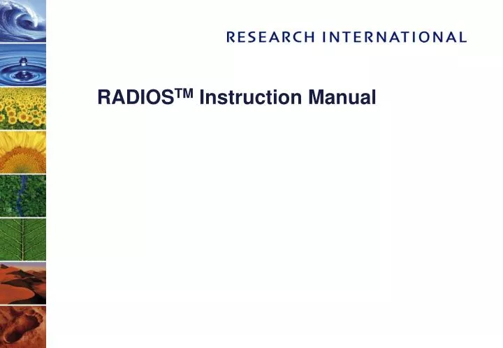PPT - RADIOS TM Instruction Manual PowerPoint Presentation, free download - ID:1087790