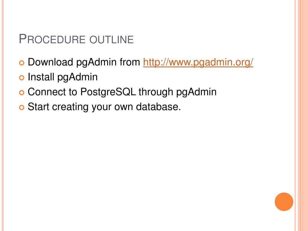 Ppt Cop4710 Database Management Connect To Postgresql Sever Via Pgadmin Powerpoint
