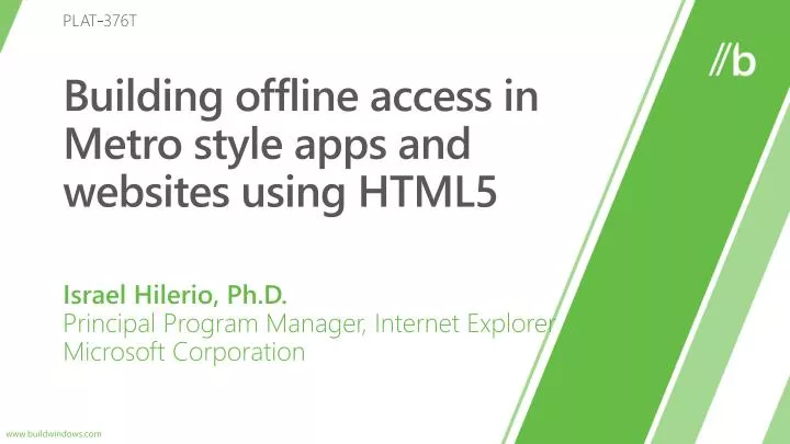 PPT - Building offline access in Metro style apps and websites using ...