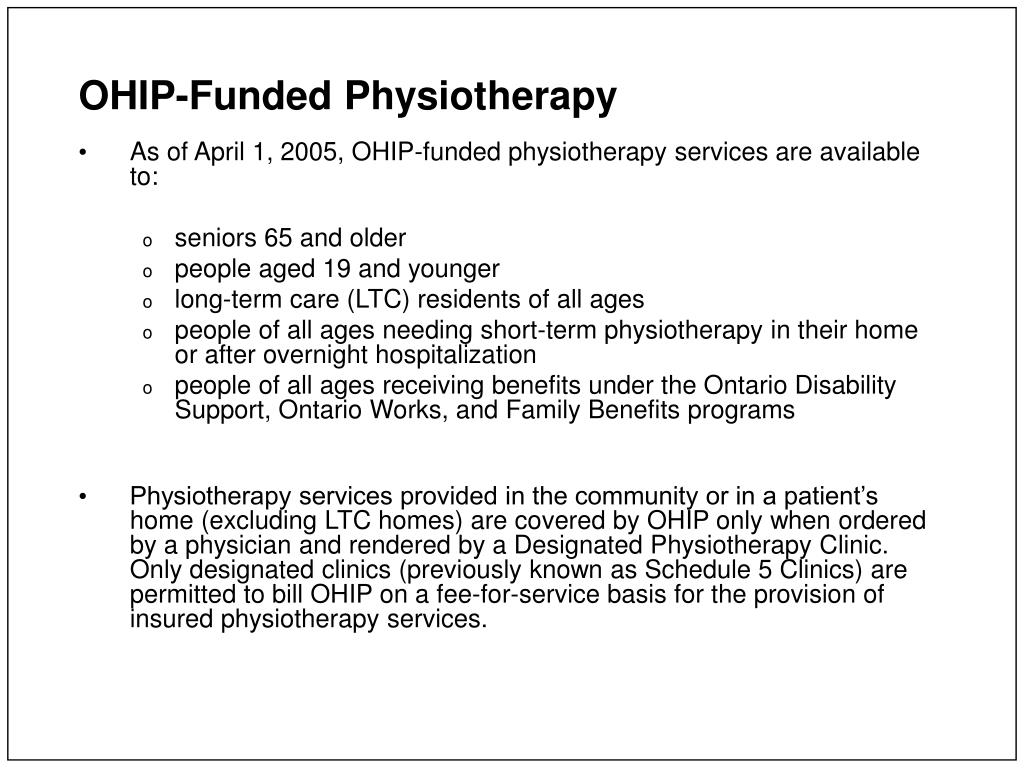 PPT - OHIP-Funded Physiotherapy in Long-Term Care Homes PowerPoint ...