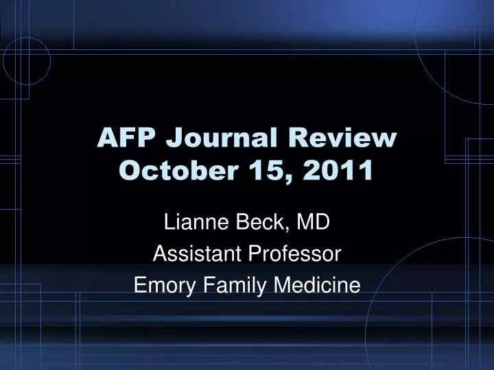 PPT - AFP Journal Review October 15, 2011 PowerPoint Presentation, free ...