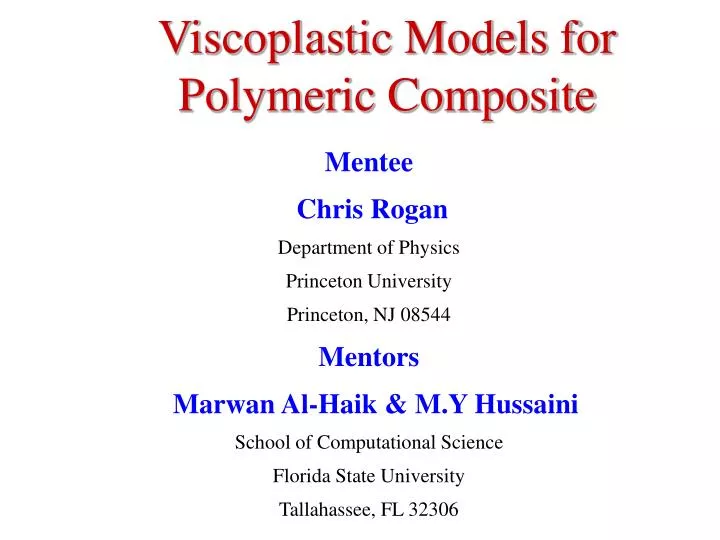 PPT - Viscoplastic Models for Polymeric Composite PowerPoint ...